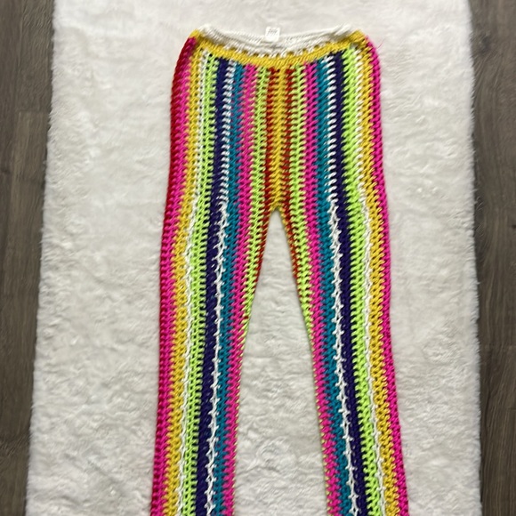 Love Sense | Tops | Love Sense Rainbow Crochet Top Mult Color Crochet ...